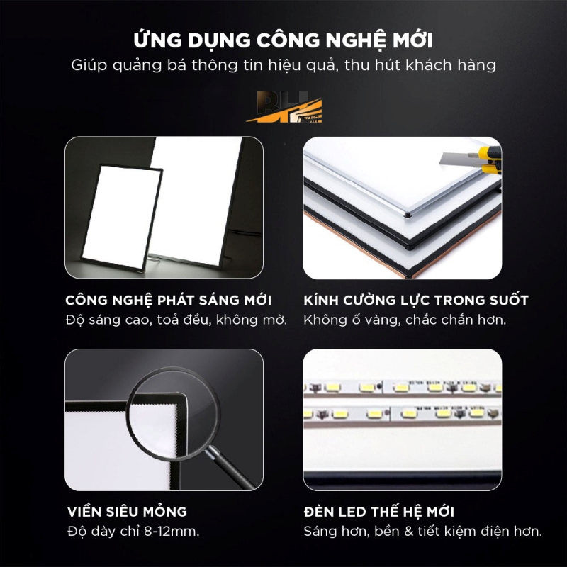 Hộp đèn Led A4 siêu mỏng, Menu điện - Biển quảng cáo Bảo Hân